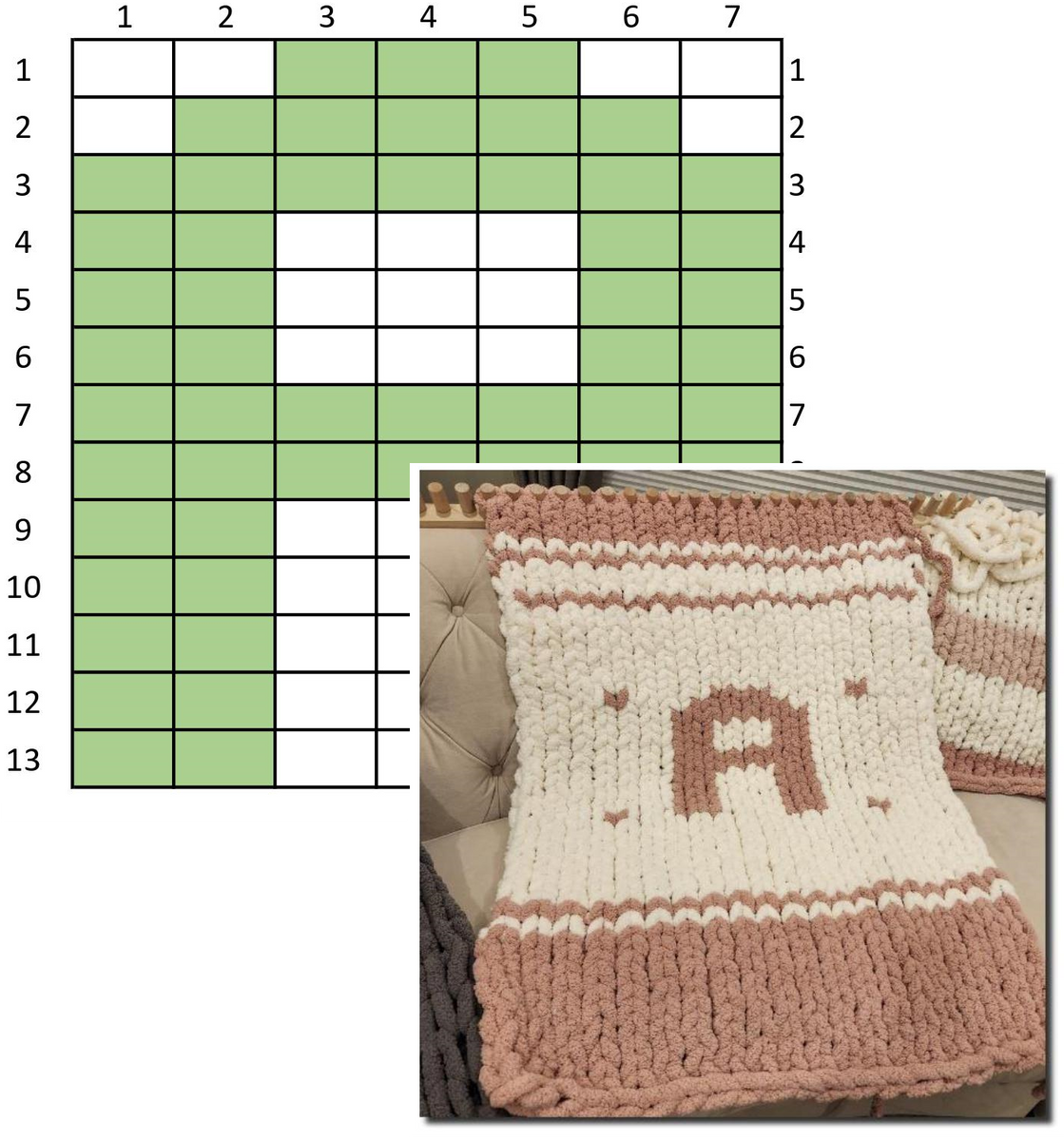 Initials and Number Graphs for Chunky Blankets – Uppercase Designs