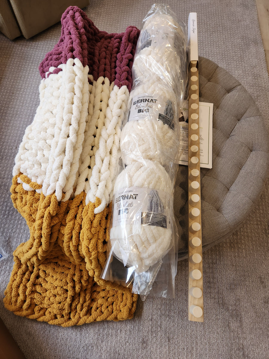 Chunky Blanket Loom Kit - Standard Size Chunky Blanket Loom with yarn ...